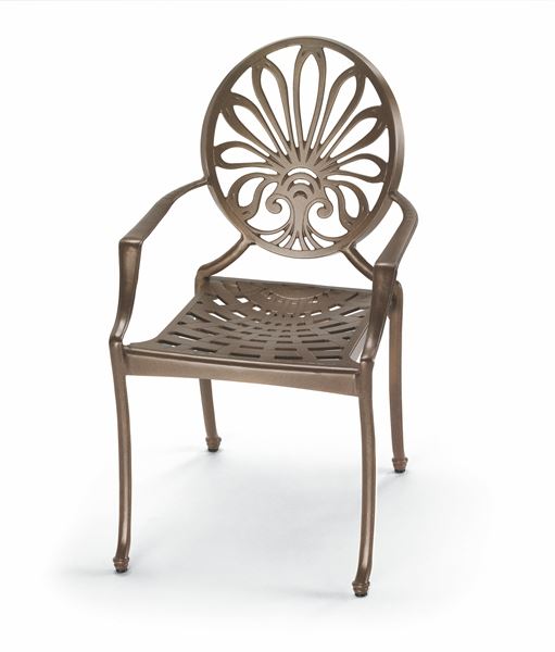 Arm Chair Cast Aluminum Telescope Alfresco Bistro - Pool Furniture Supply