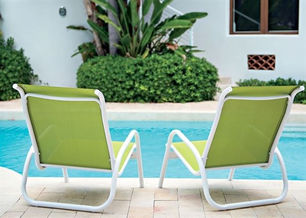Pool Chair Fabric Sling Aluminum Frame Telescope - Pool Furniture Supply