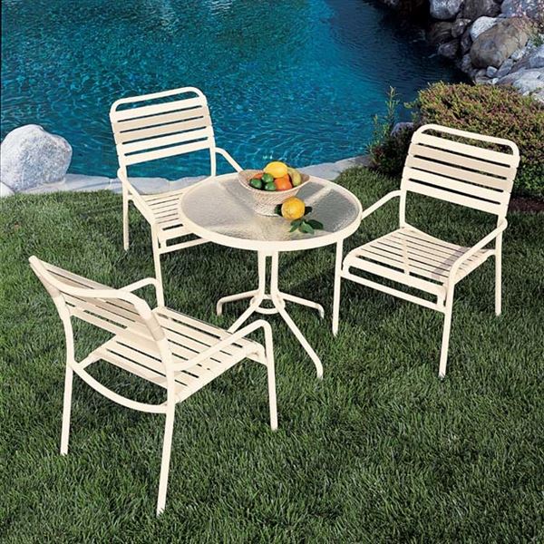 Tropitone Kahana Strap Dining Chair for Pool Deck and Patios Stackable ...