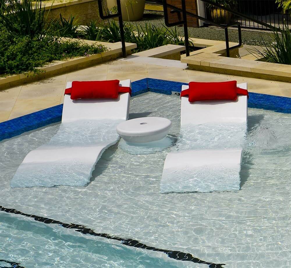 18" Ledge Lounger Signature In-Pool Side Table - Furniture Supply ...