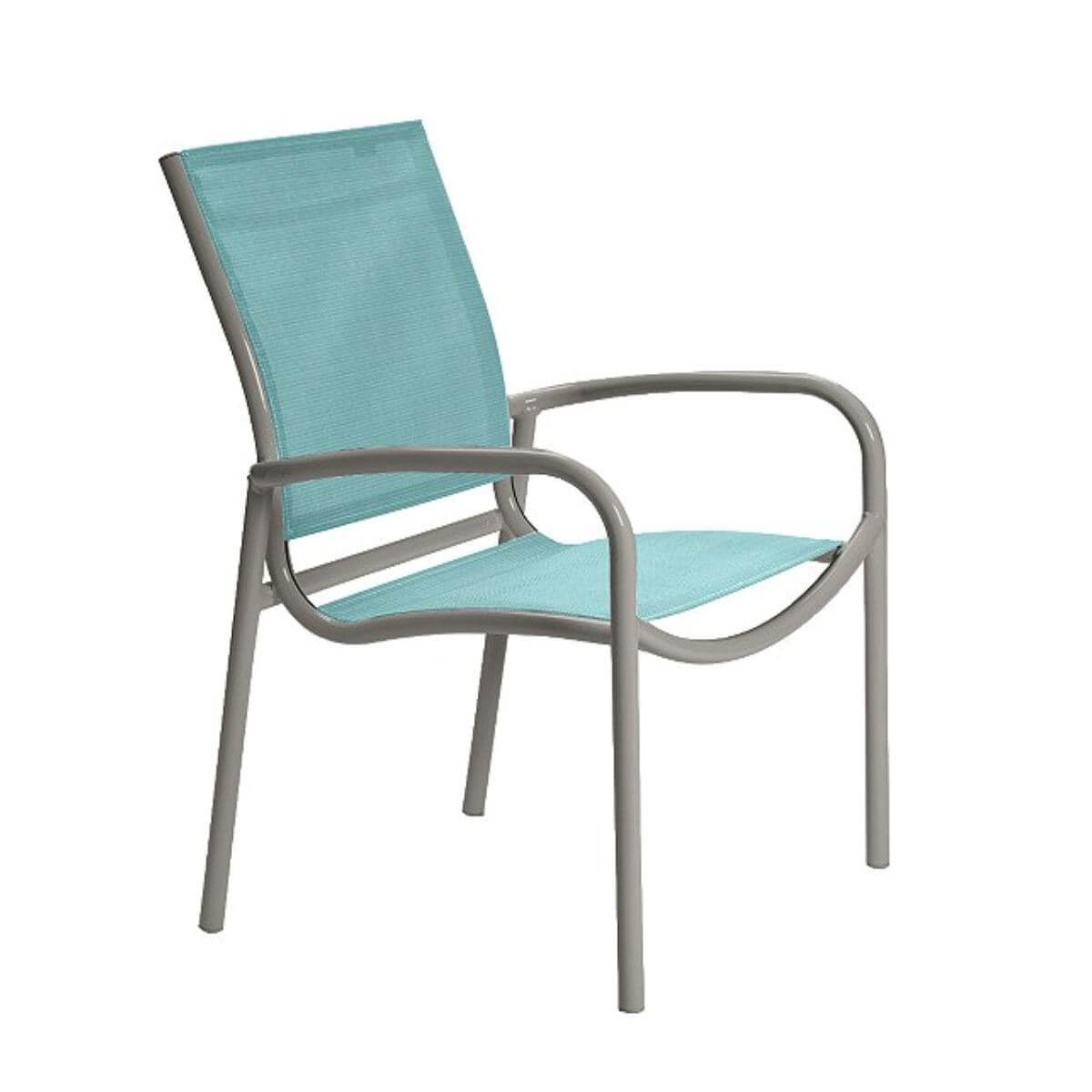 Tropitone Millennia Relaxed Sling Dining Chair With Stackable Aluminum ...