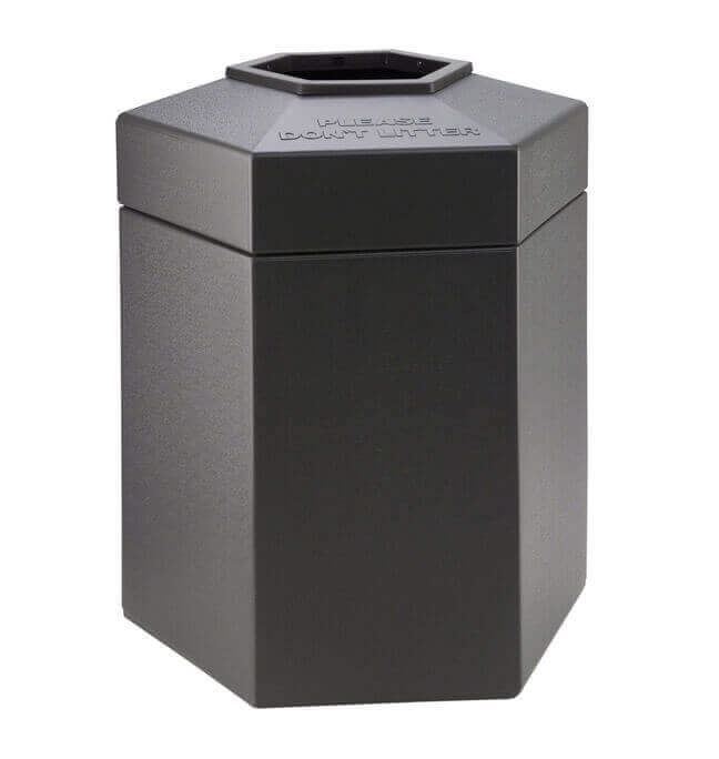 45 Gallon Plastic Pool Deck Trash Can Hexagon, 18 lbs. - Pool Furniture ...