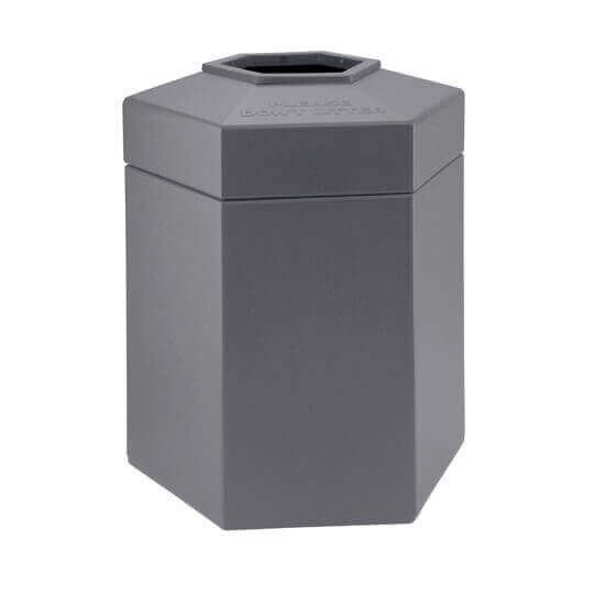45 Gallon Plastic Pool Deck Trash Can Hexagon, 18 lbs. - Pool Furniture ...