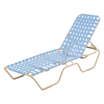 Commercial Vinyl Strap Chaise Lounges Hotel Pool Furniture Aluminum ...