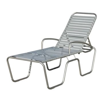Commercial Vinyl Strap Chaise Lounges Hotel Pool Furniture Aluminum ...