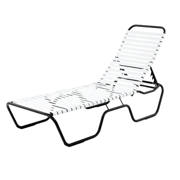 Commercial Vinyl Strap Chaise Lounges Hotel Pool Furniture Aluminum ...