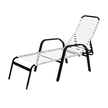 Commercial Vinyl Strap Chaise Lounges Hotel Pool Furniture Aluminum ...