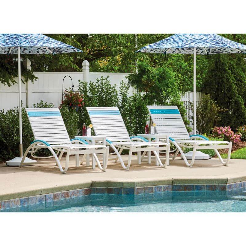 Helios Contract Vinyl Strap Chaise Lounge Powder-Coated Aluminum Frame ...