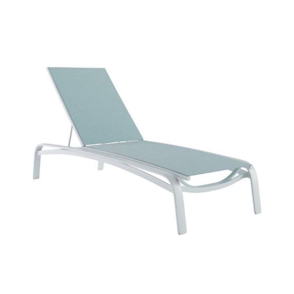 Tropitone Laguna Beach EZ Span Vinyl Strap Chaise Lounge with Stackable Frame Pool Furniture Supply