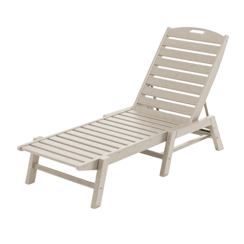 Armless Chaise Lounge Recycled Plastic Polywood Nautical - Pool ...