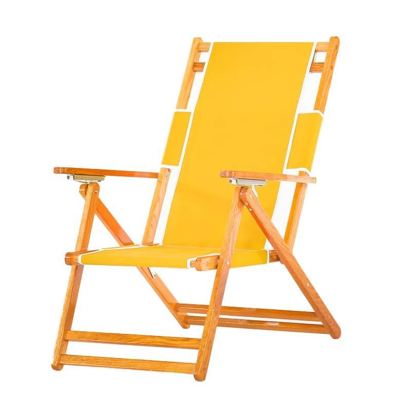 Oak Wood Beach Chair, 9 oz. Marine Grade Fabric, 25 lbs. - Pool ...