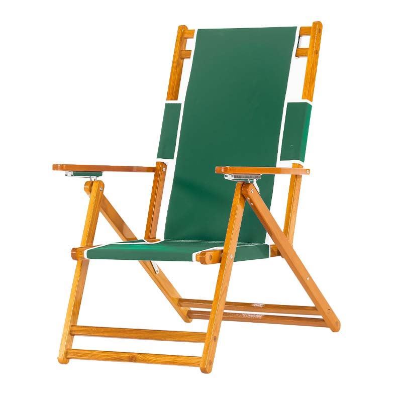 Oak Wood Beach Chair, 9 oz. Marine Grade Fabric, 25 lbs. - Pool ...