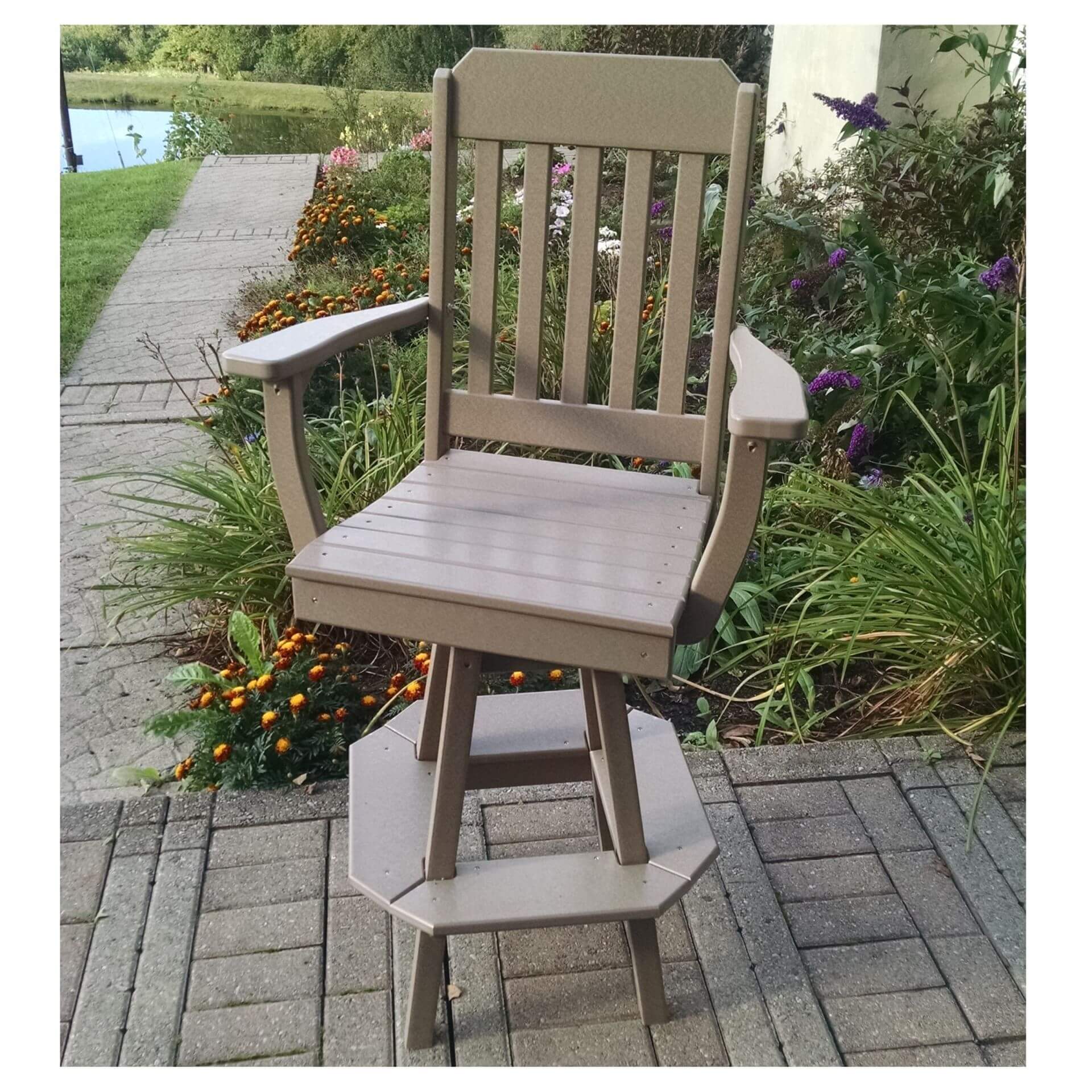 Swivel Bar Chair Recycled Plastic Frame - Pool Furniture Supply