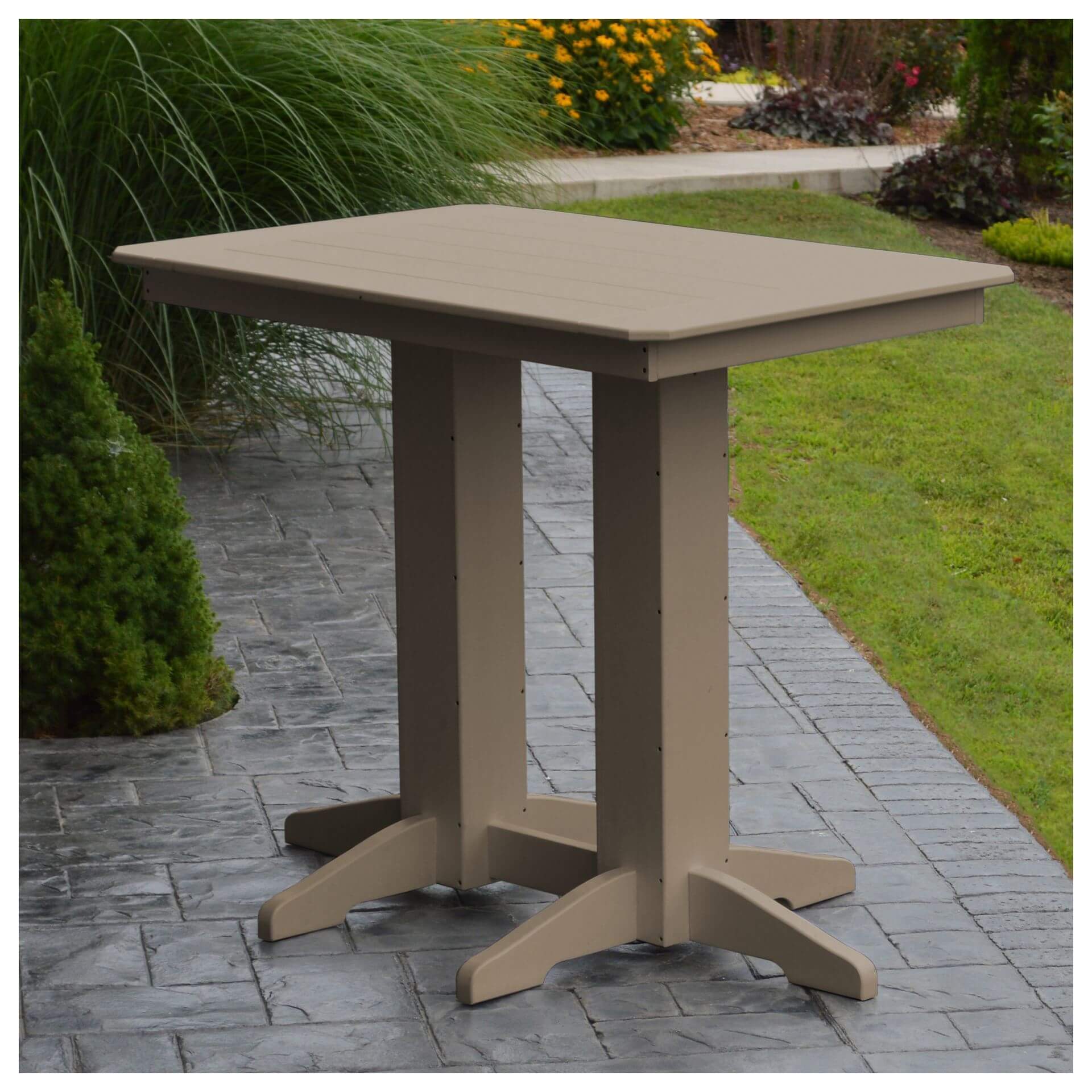 33" Rectangular Bar Table Recycled Plastic - Pool Furniture Supply