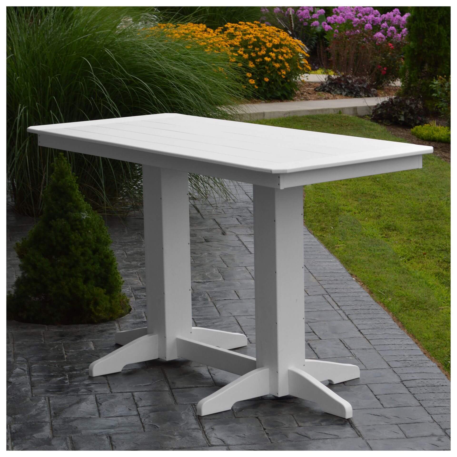 33" Rectangular Bar Table Recycled Plastic - Pool Furniture Supply