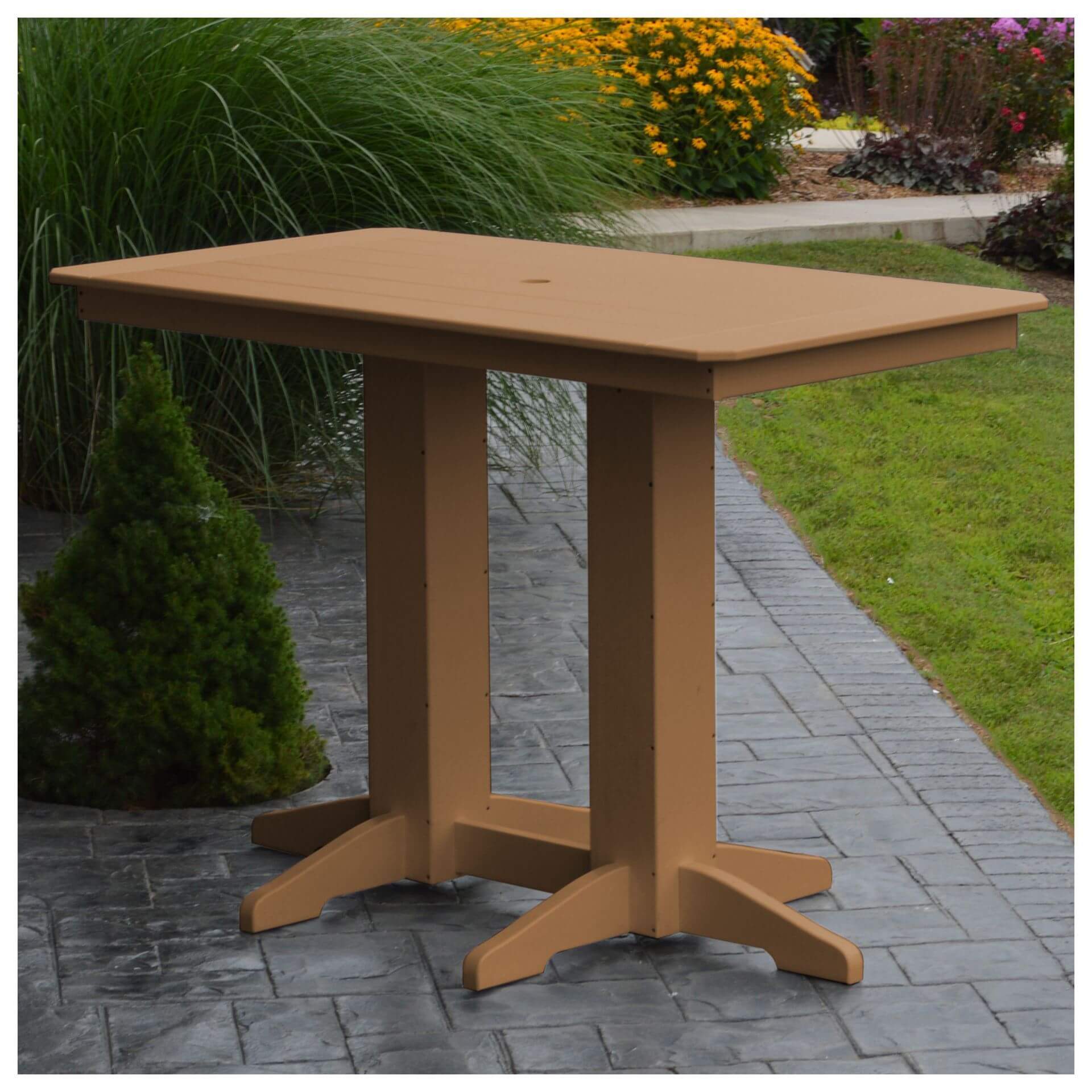 33" Rectangular Bar Table Recycled Plastic - Pool Furniture Supply