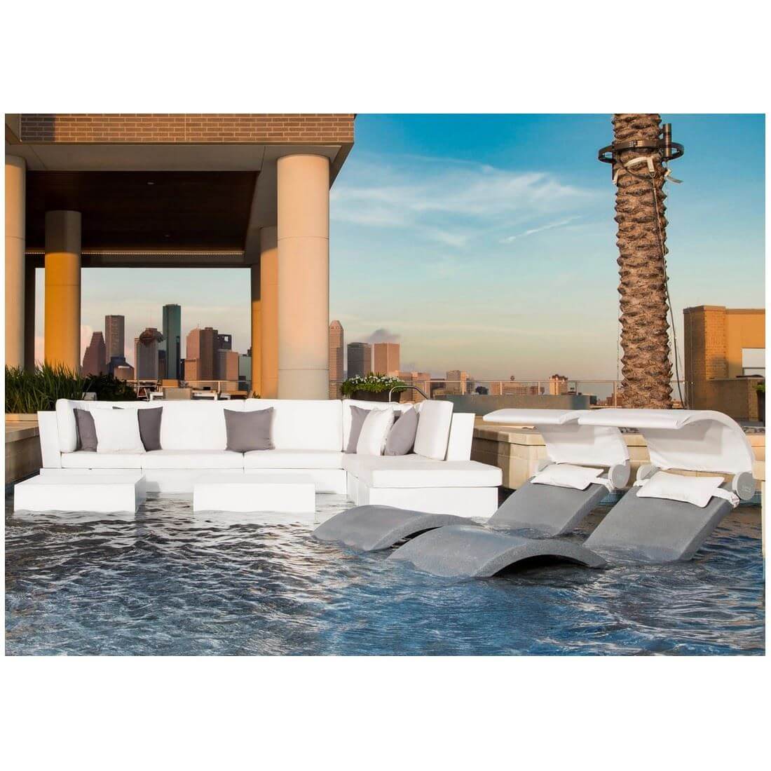 Ledge Lounger In-Pool Signature Sectional Ottoman - Pool Furniture Supply