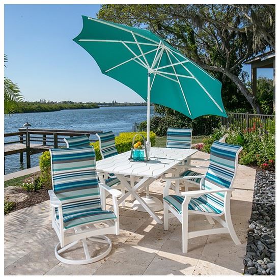 Wave Top Dining Table Marine Grade Polymer - Pool Furniture Supply