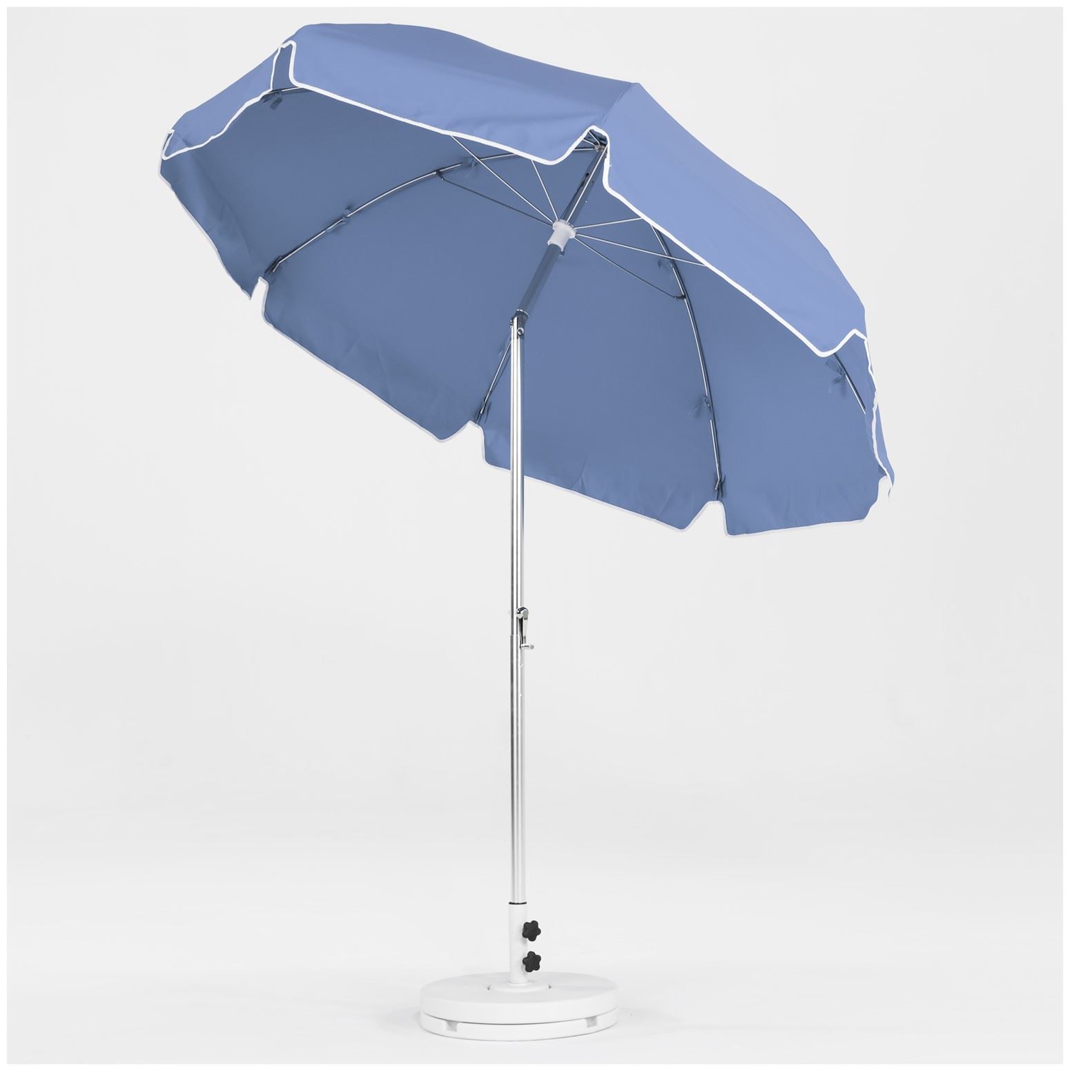 Laurel 7.5 Foot Steel Rib Patio Umbrella With Valance And Button Tilt ...