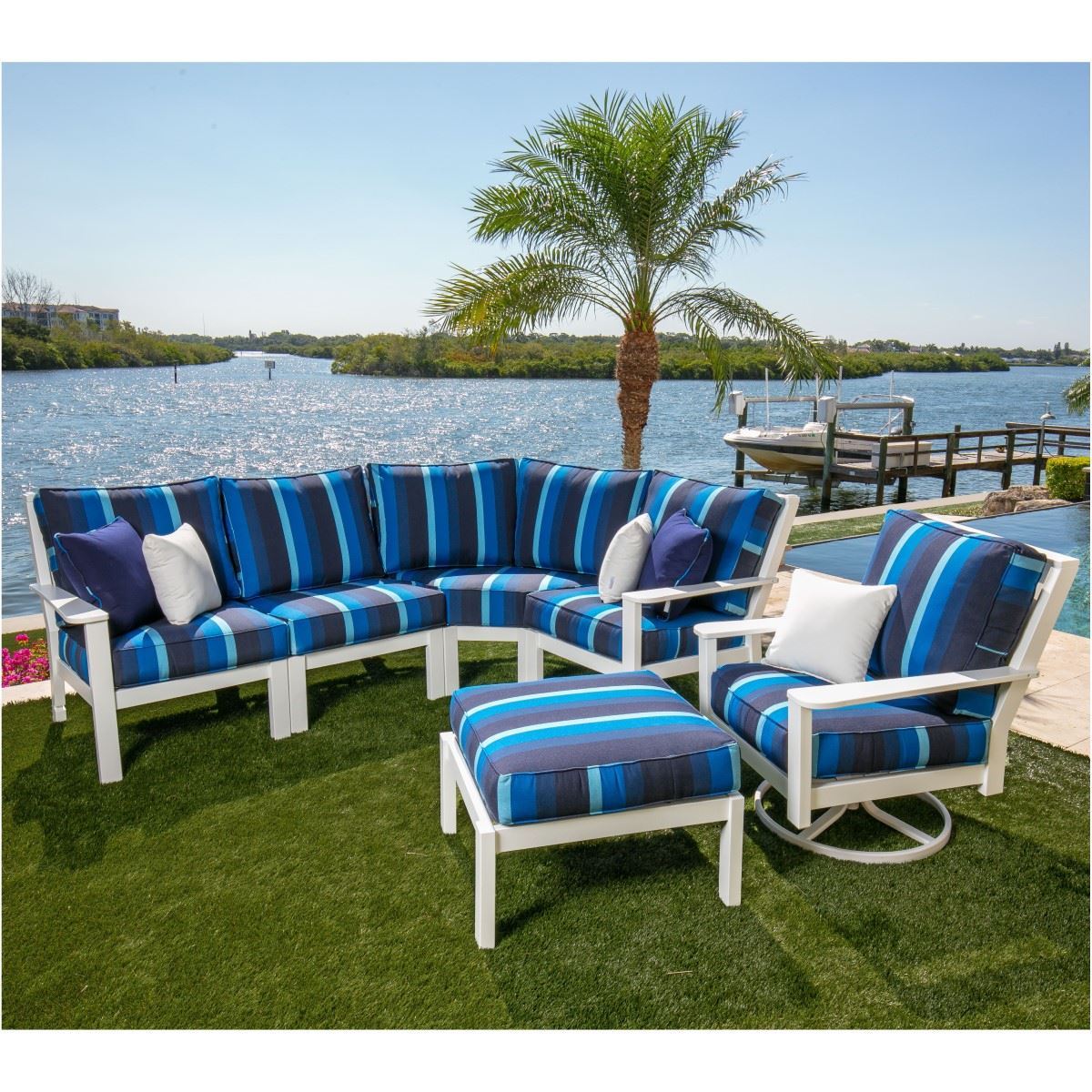 Sanibel Box & Welt Deep Cushion Ottoman With Marine Grade Polymer Frame ...