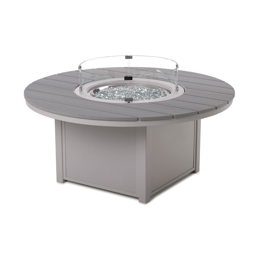 Fire Table w/ MGP Rustic Slat Top - Pool Furniture Supply