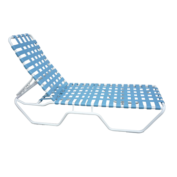 Commercial Vinyl Strap Chaise Lounges Hotel Pool Furniture Aluminum ...