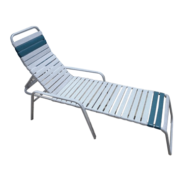 Commercial Vinyl Strap Chaise Lounges Hotel Pool Furniture Aluminum ...