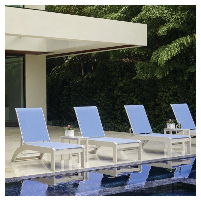 Telescope Dune Sling Stacking Chaise Lounge with Marine Grade Polymer ...