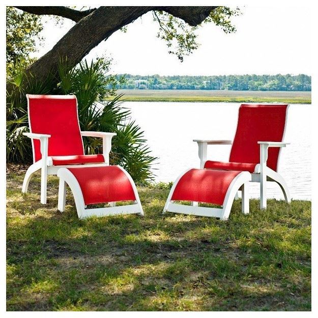 Telescope Adirondack Sling Ottoman - Pool Furniture Supply