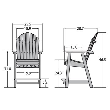 Patio Bar and Counter Height Deck Chair - Pool Furniture Supply