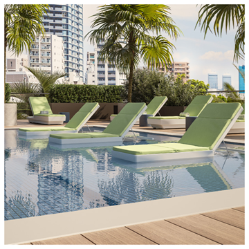 In Water Chaise Lounges for Pool Ledge Use - Pool Furniture Supply