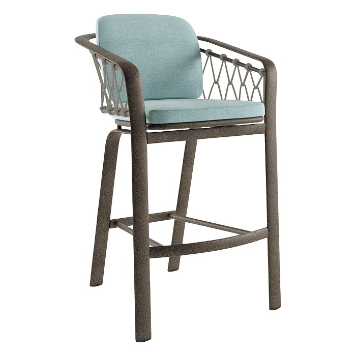 Trelon Rope Patio Bar Stool - Pool Furniture Supply