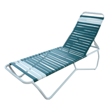 Commercial Vinyl Strap Chaise Lounges Hotel Pool Furniture Aluminum ...