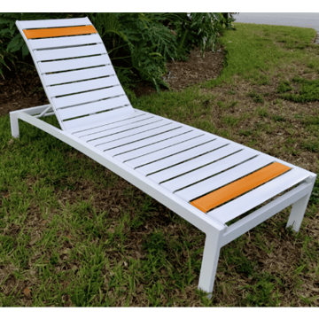 Commercial Vinyl Strap Chaise Lounges Hotel Pool Furniture Aluminum ...