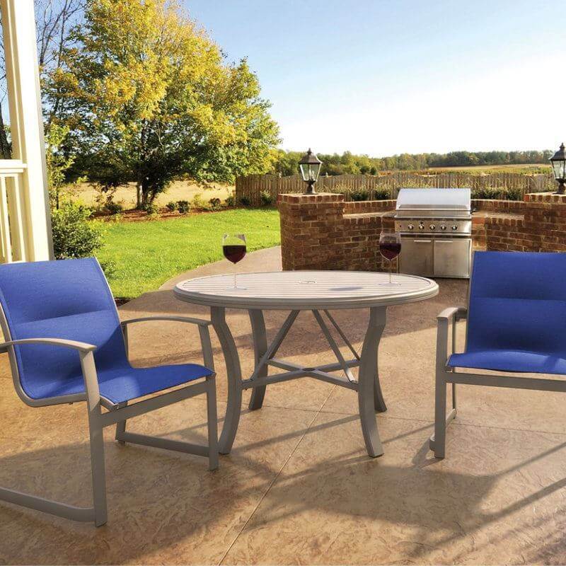 Tropitone MainSail Padded Sling Chaise Lounge with Stackable Commercial ...