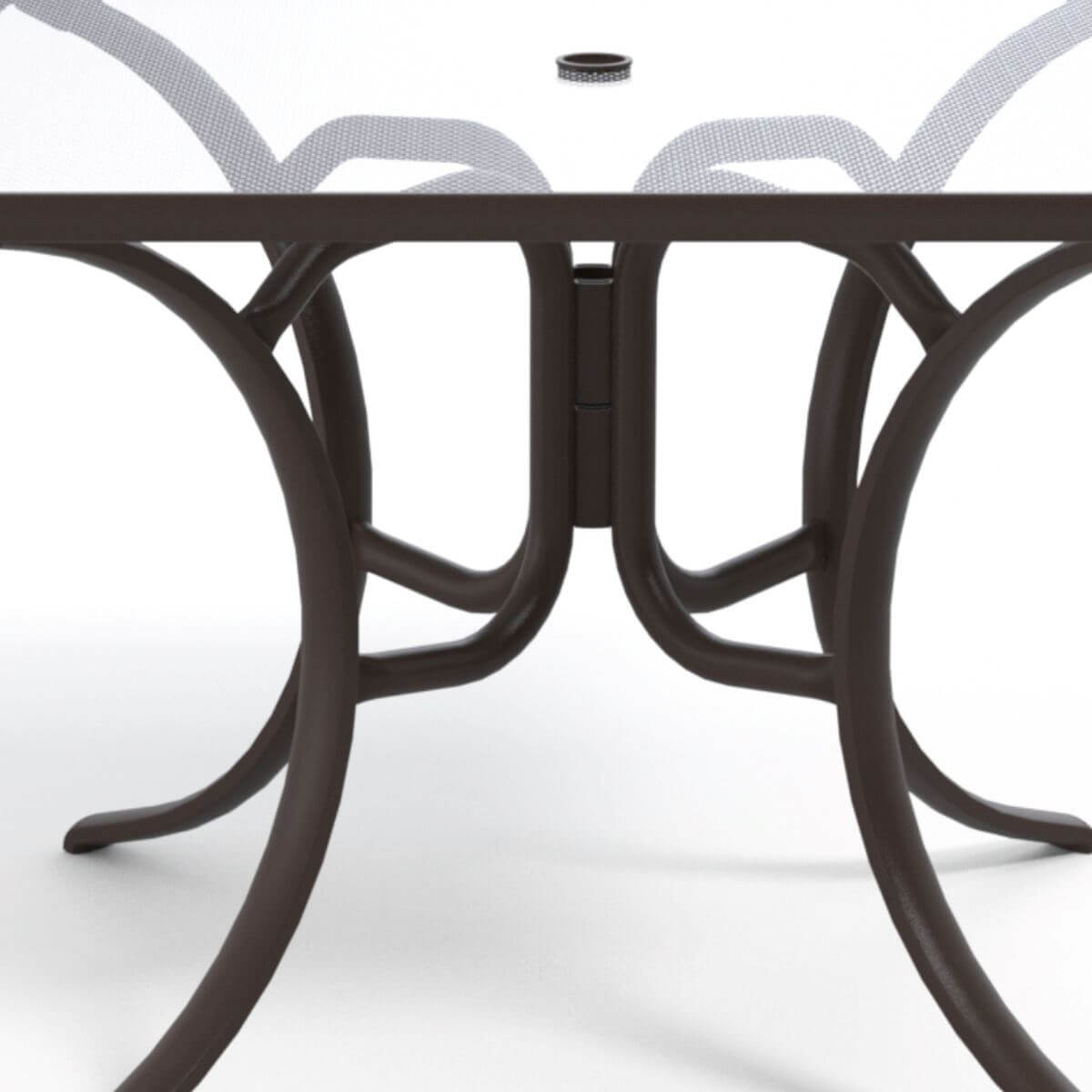 Dining Table 36 Inch Square Glass Aluminum Frame - Pool Furniture Supply