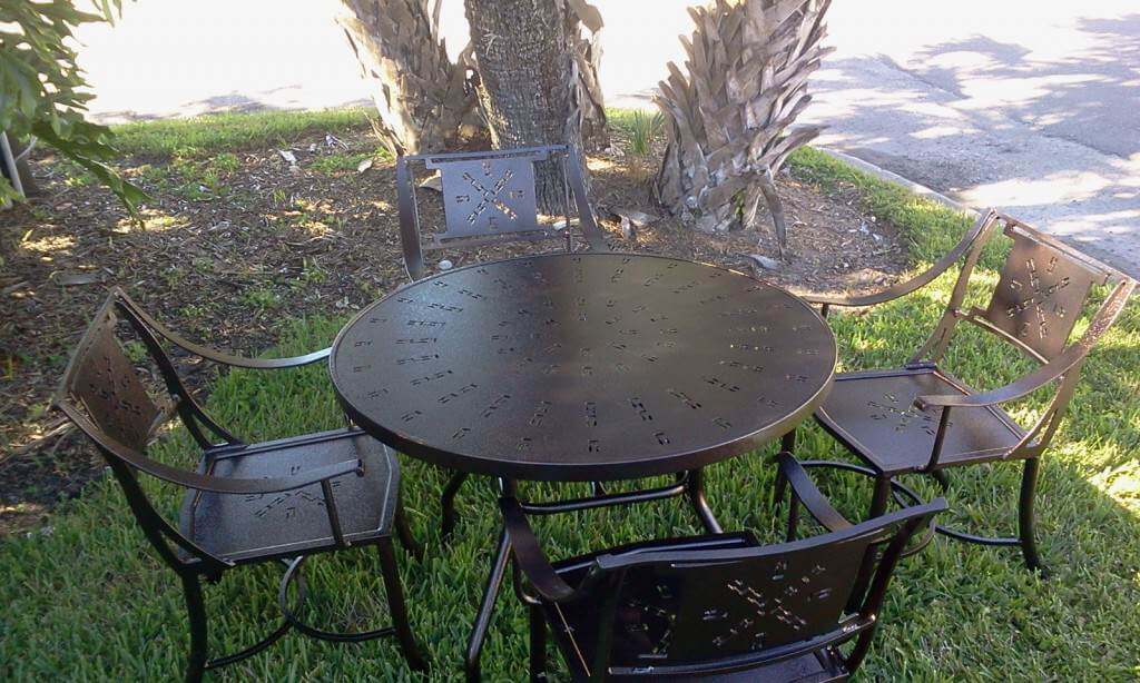 Kingfisher Round Punched Aluminum Table – Pool Furniture Supply