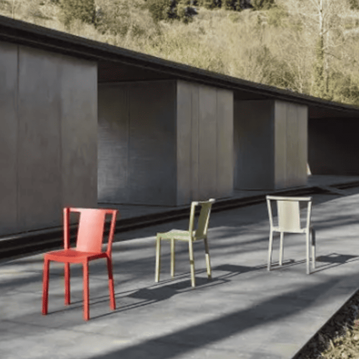 Neutra Stackable Polypropylene Cafe Patio Chair- Pool Furniture Supply