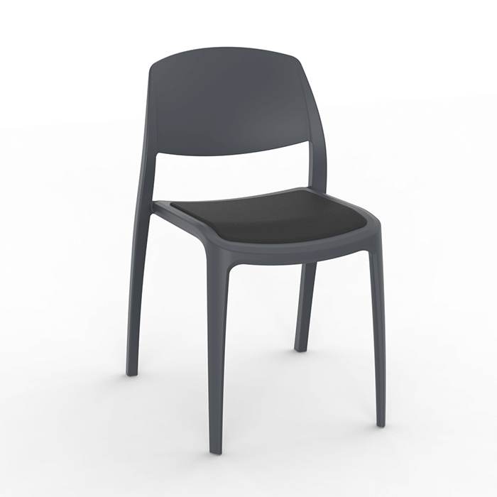 Smart Polypropylene Patio Cafe Chair with Padded Seat - Pool Furniture ...