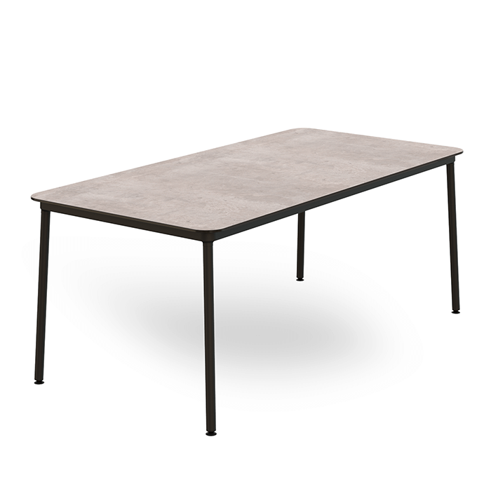 Hub HPL Top Rectangle Patio Dining Table with Adjustable Feet and Epoxy ...