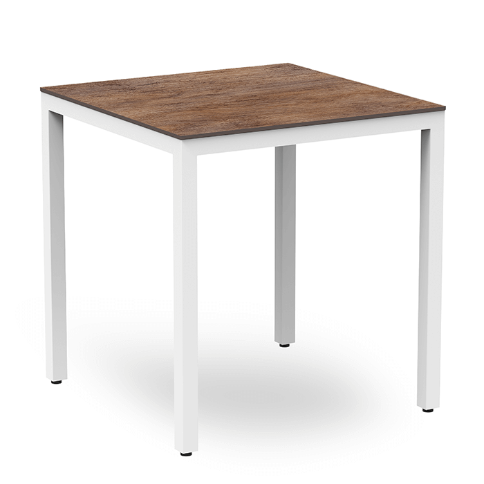 Barcino Compact 27.6” HPL Square Dining Table with Anodized Aluminum ...