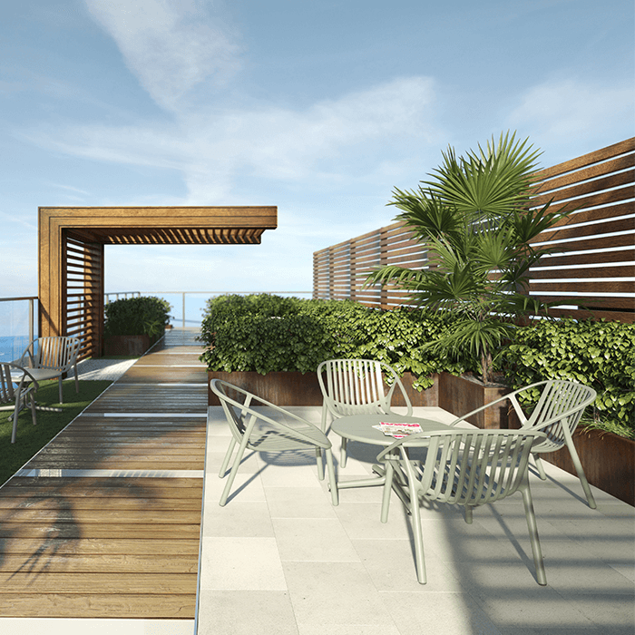 Bini 27.6” Polypropylene Round Lounge Side Table - Pool Furniture Supply