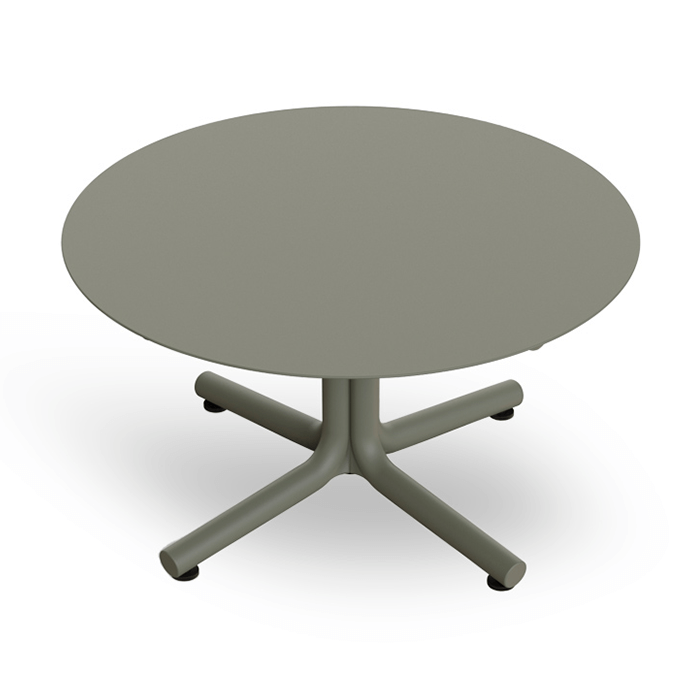 Bini 27.6” Polypropylene Round Lounge Side Table with HPL Top - Pool ...