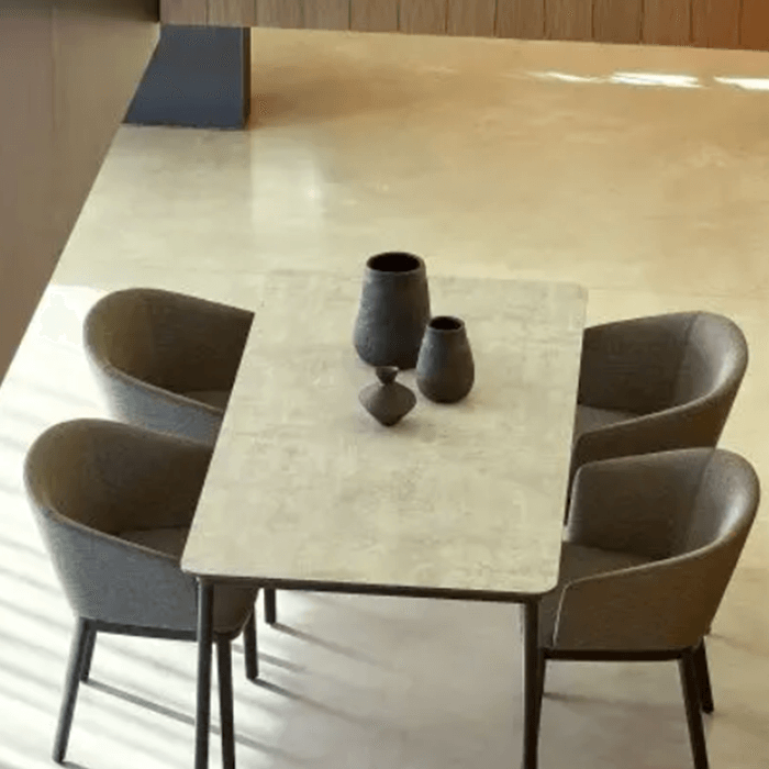 Hub HPL Top Rectangle Patio Dining Table with Adjustable Feet and Epoxy ...