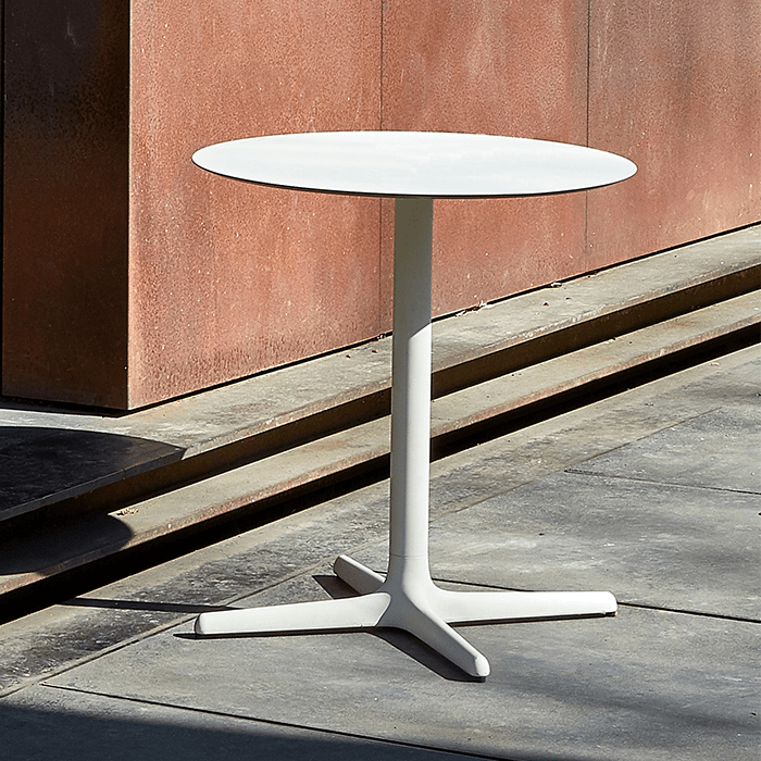 Toledo 27.6” Round Dining Patio Table with HPL Top and Painted Aluminum ...