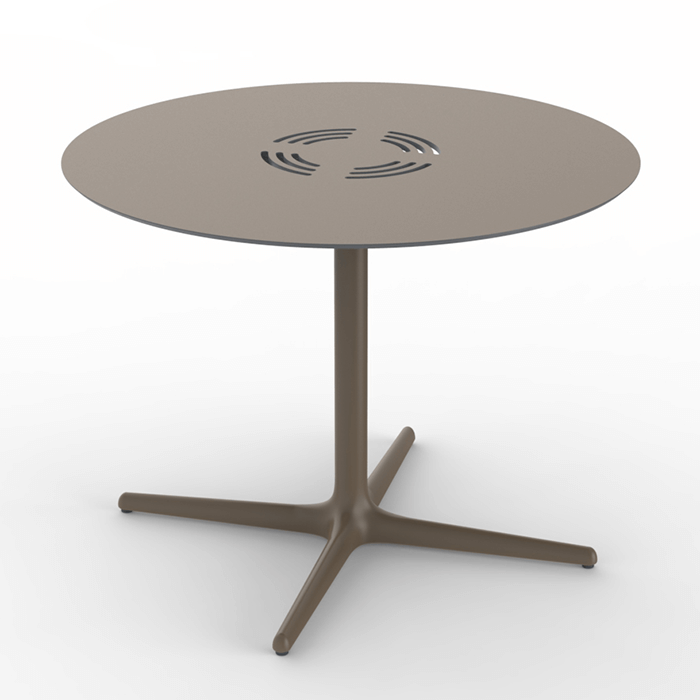 Toledo Air XL Round Dining Patio Table with HPL Top and Painted ...