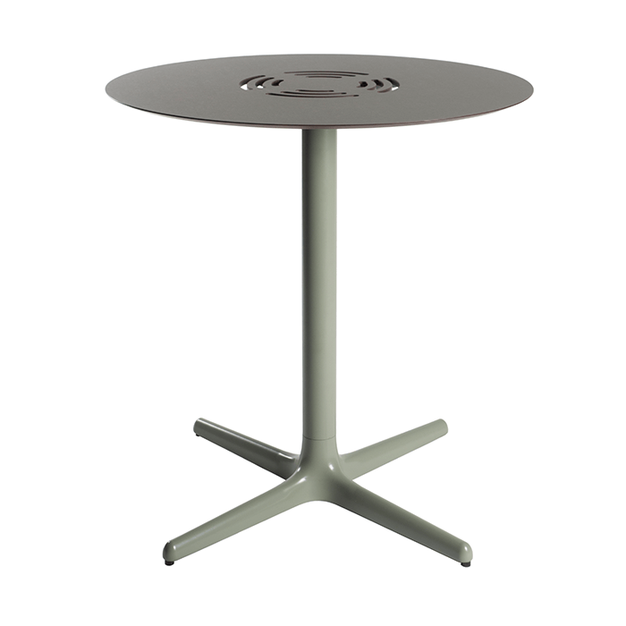Toledo Air 27.6” Round Dining Patio Table with HPL Top and Painted ...