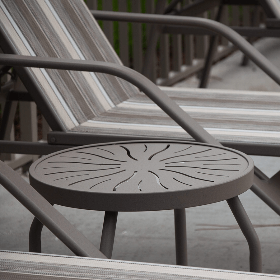 St. Maarten II Straight Punch Top Round Side Table, 18” or 24 ...