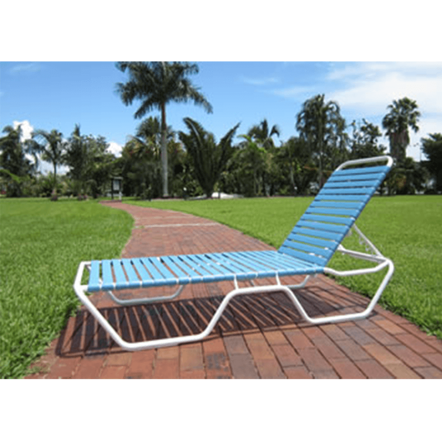 St. Maarten II Vinyl Strap Pool Lounge Chair - 12” Low Profile Seat ...