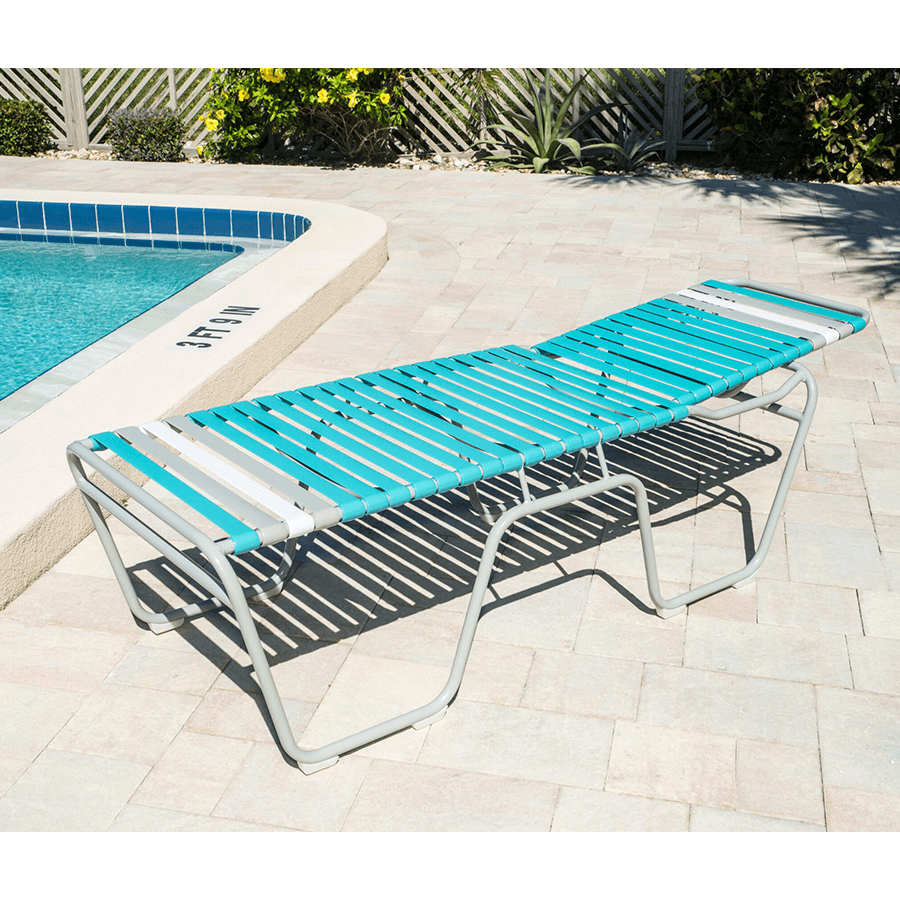 St. Maarten II Vinyl Strap Pool Lounge Chair - 20” Senior Seat Height ...